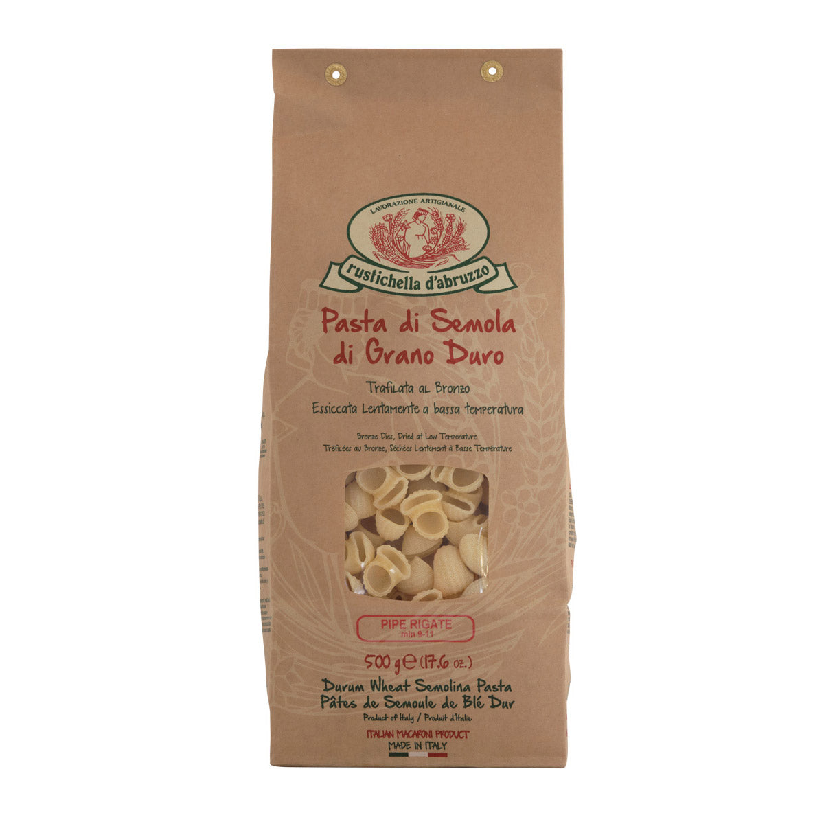 Pipe Rigate Hartweizennudeln von Rustichella, 500 g